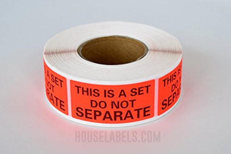This is a SET / Do Not SEPARATE Pre-printed Labels/stickers 1 X 2 1 X 2 ...