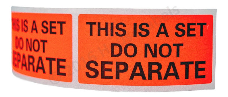 This is a SET / Do Not SEPARATE Pre-printed Labels/stickers 1 X 2 1 X 2 ...