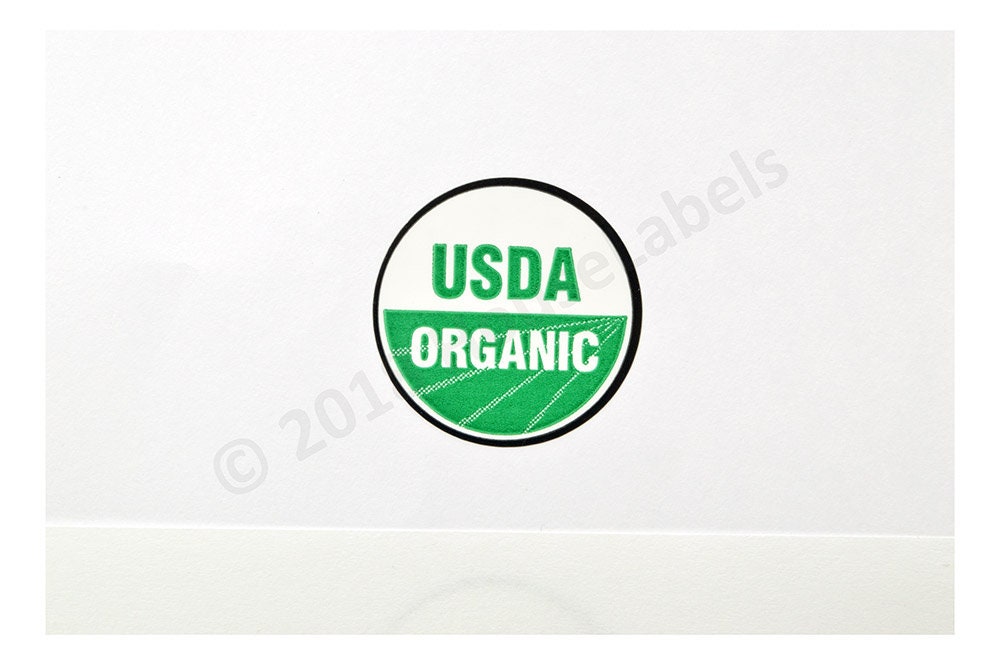 USDA ORGANIC Labels / Stickers One Inch Round Circle Dots Adhesive ...