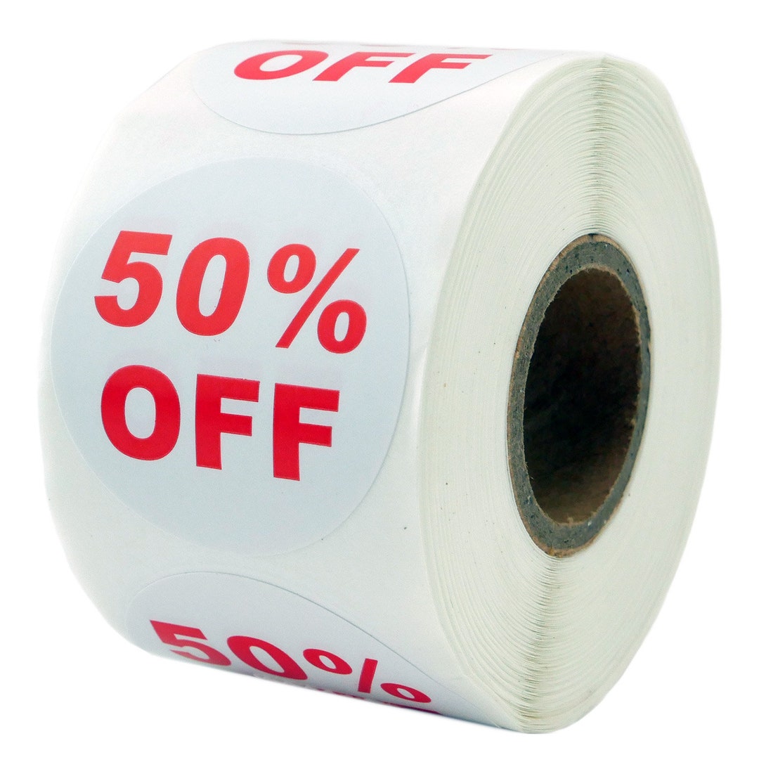 50% OFF - DISCOUNT LABELS / Stickers - (500 Labels/roll, 1.5" Diameter ...