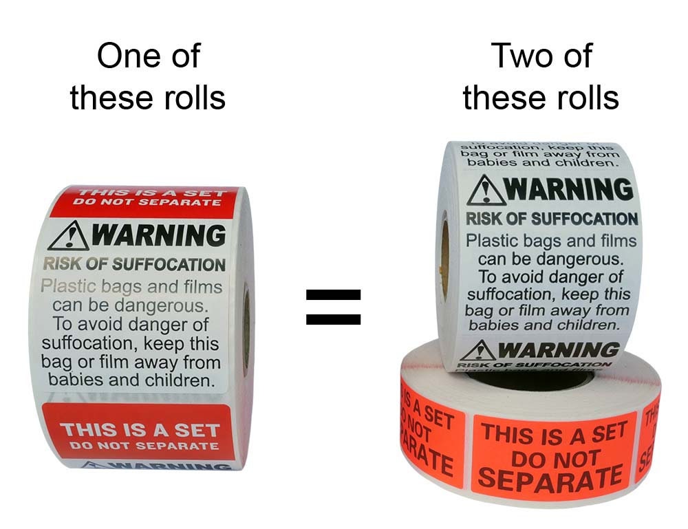 Do Not SEPARATE and SUFFOCATION Warning Combo Labels - Perfect for FBA ...