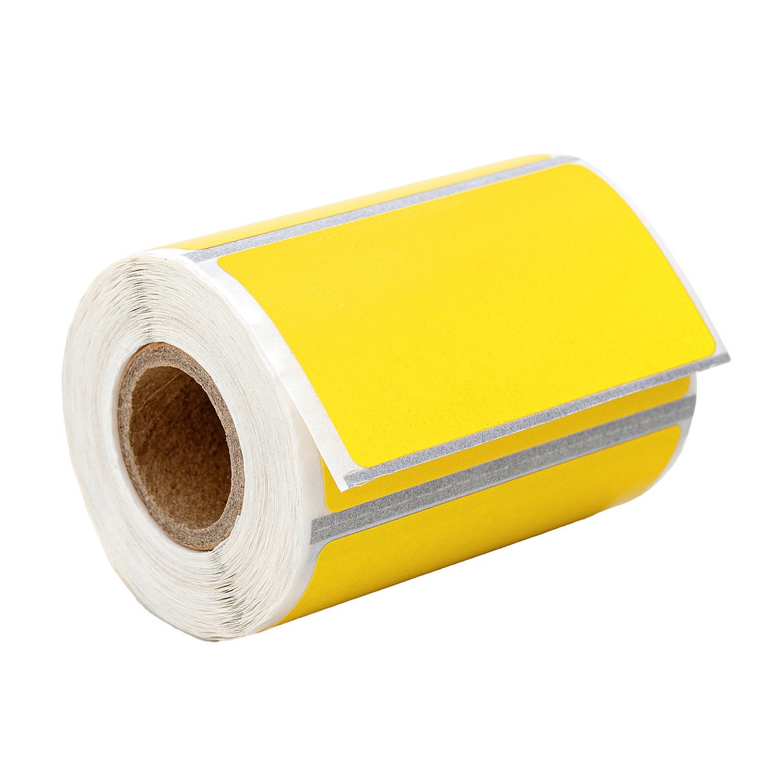 2 Rolls, 2.25"x1.25" YELLOW Zebra Compatible Labels on a 3/4" CORE ...