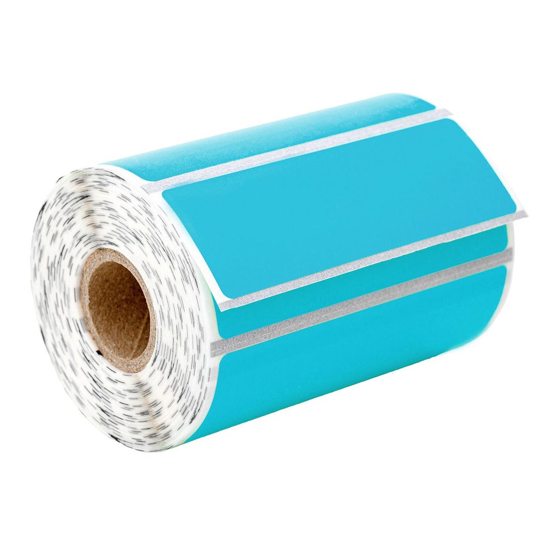 2 Rolls, 3"x1" BLUE Zebra Compatible Labels on a 3/4" CORE, Mobile ...