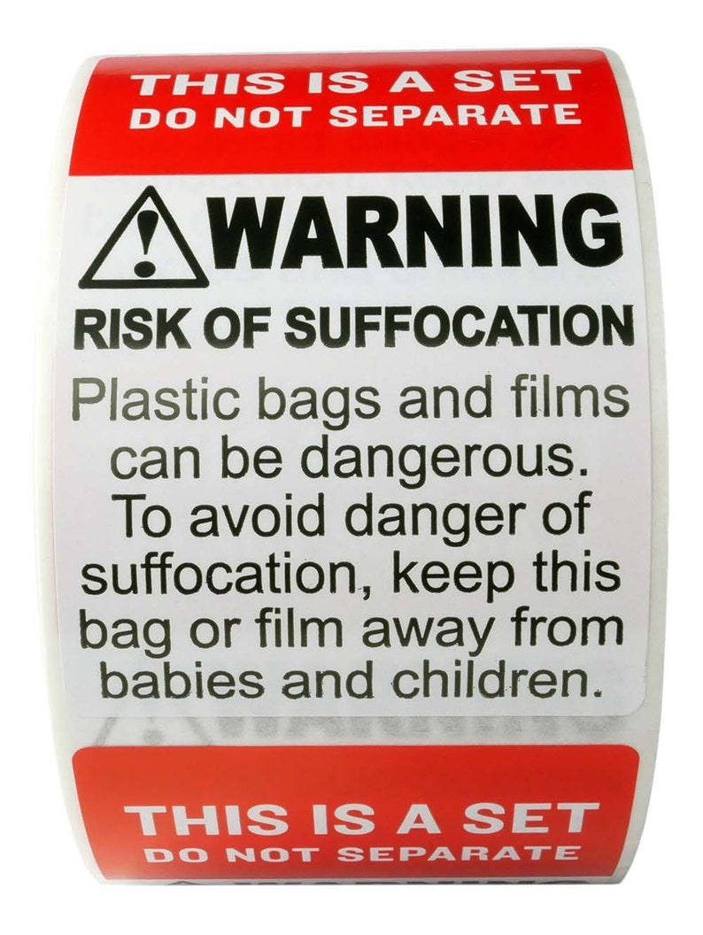 1 Roll (500 Labels) Do Not Separate and Suffocation Warning Combo ...