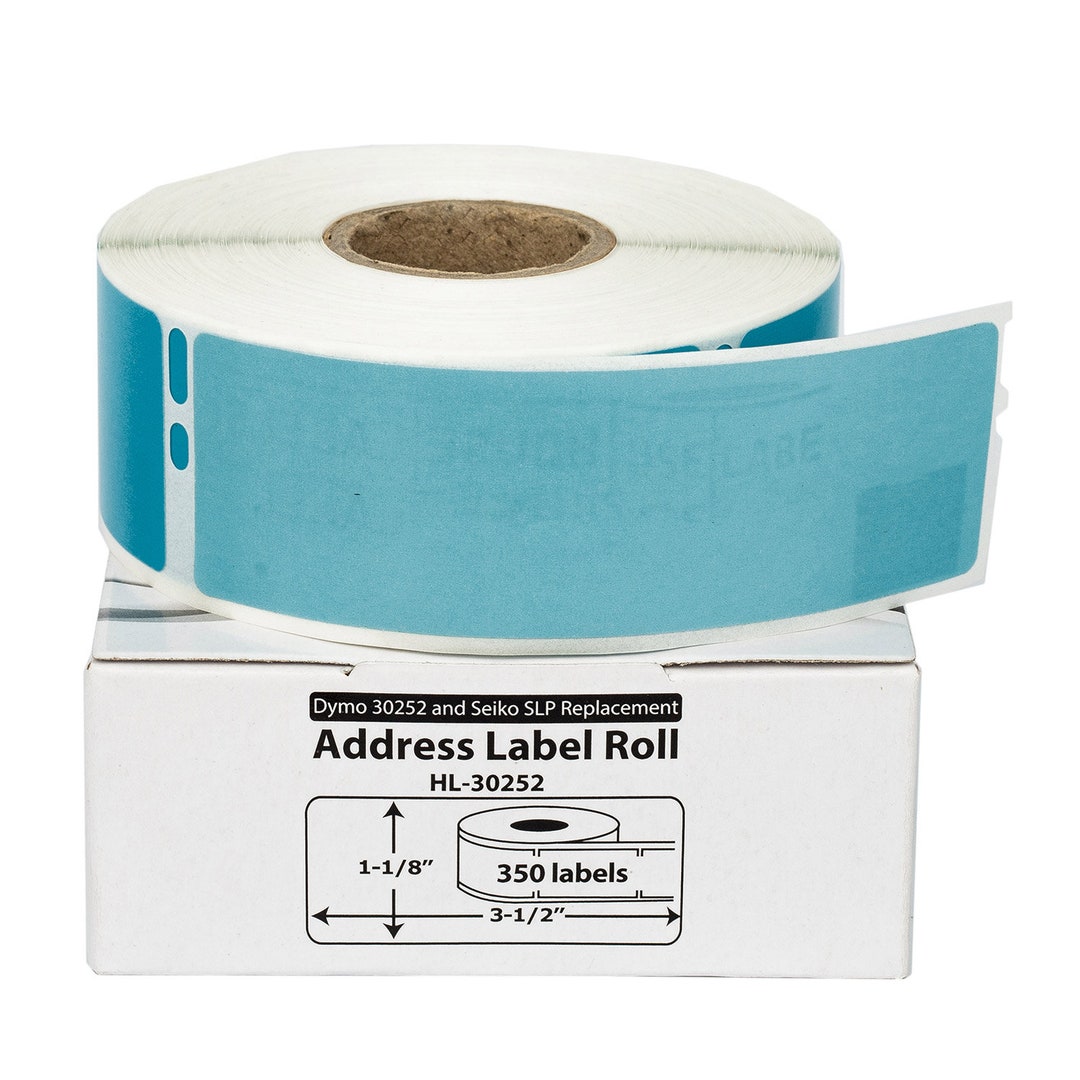 DYMO Compatible Lw 30252 COLOR Direct Thermal BLUE Address Labels 1-1/8 ...