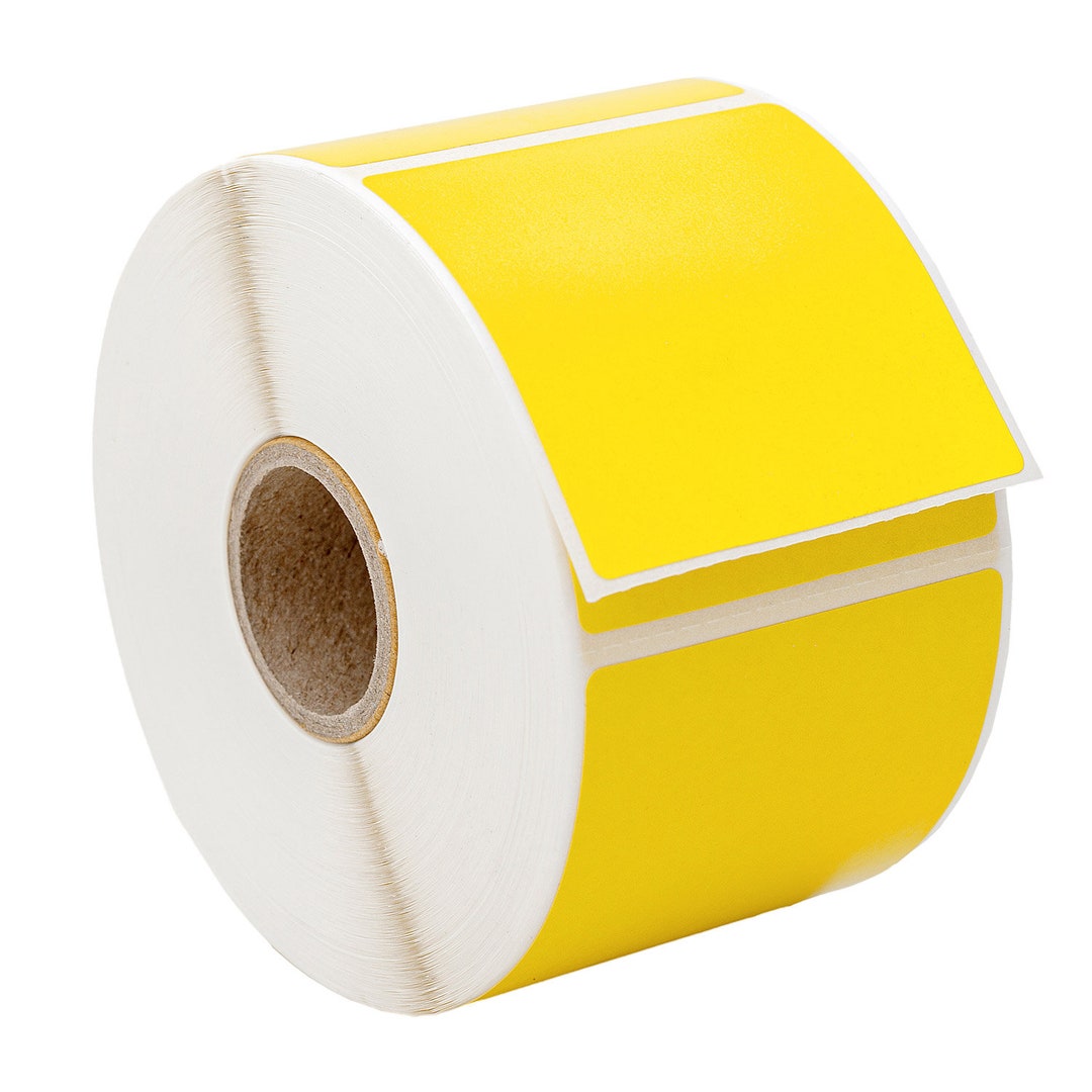 16 Rolls 750 YELLOW Labels per Roll, Zebra Eltron Compatible 2x2 Labels ...