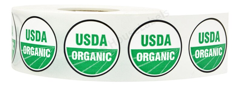 USDA ORGANIC Labels / Stickers One Inch Round Circle Dots | Etsy