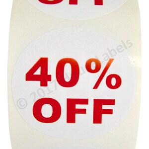 40% OFF DISCOUNT LABELS / Stickers 500 Labels/roll | Etsy