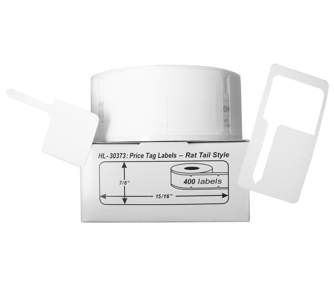DYMO Compatible LW 30373 Direct Thermal Price Tag Labels - Rat Tail ...