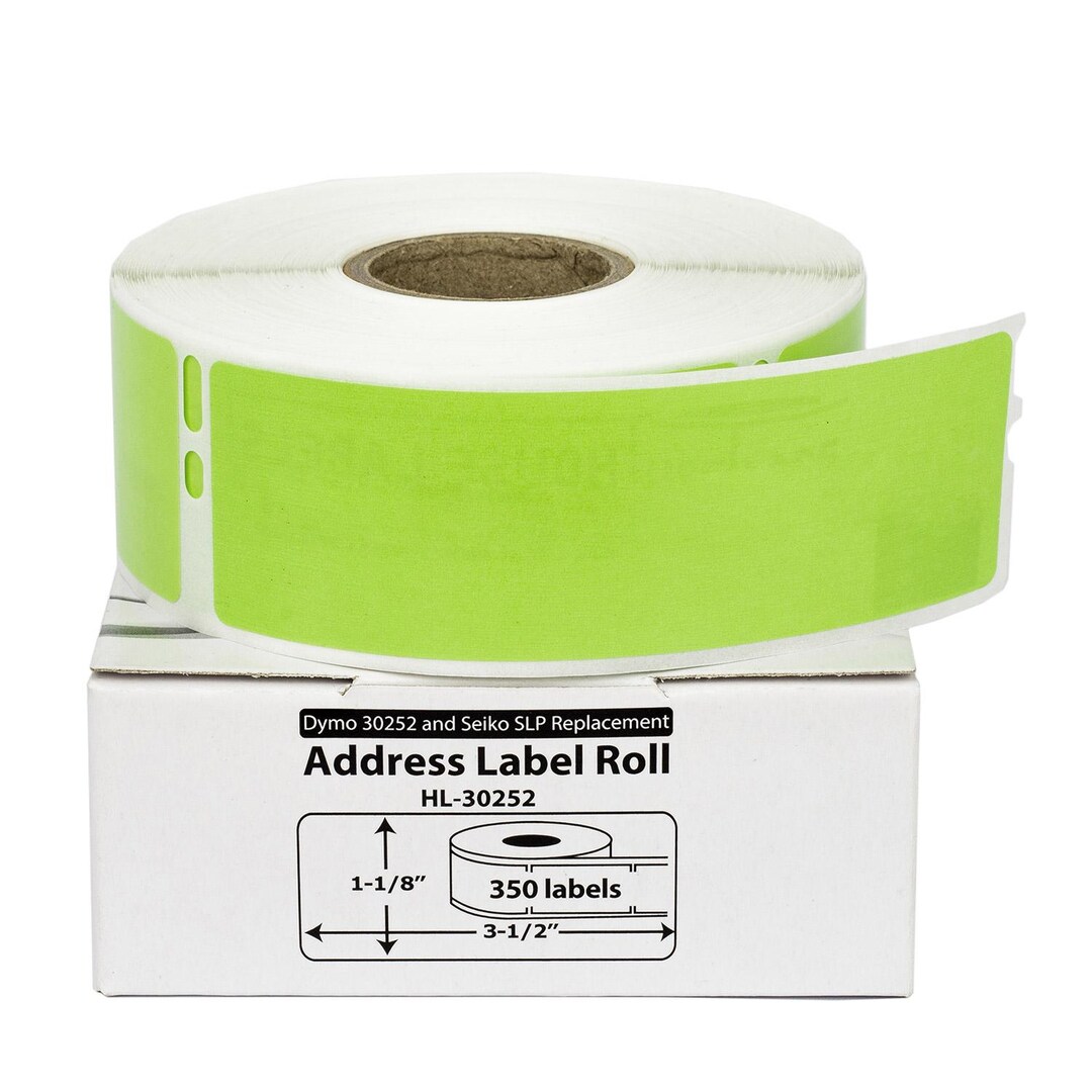DYMO Compatible Lw 30252 COLOR Direct Thermal GREEN Address Labels (1-1 ...