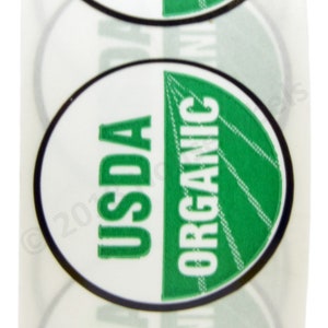 USDA ORGANIC Labels / Stickers One Inch Round Circle Dots | Etsy