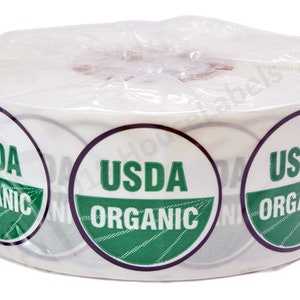 USDA ORGANIC Labels / Stickers One Inch Round Circle Dots | Etsy