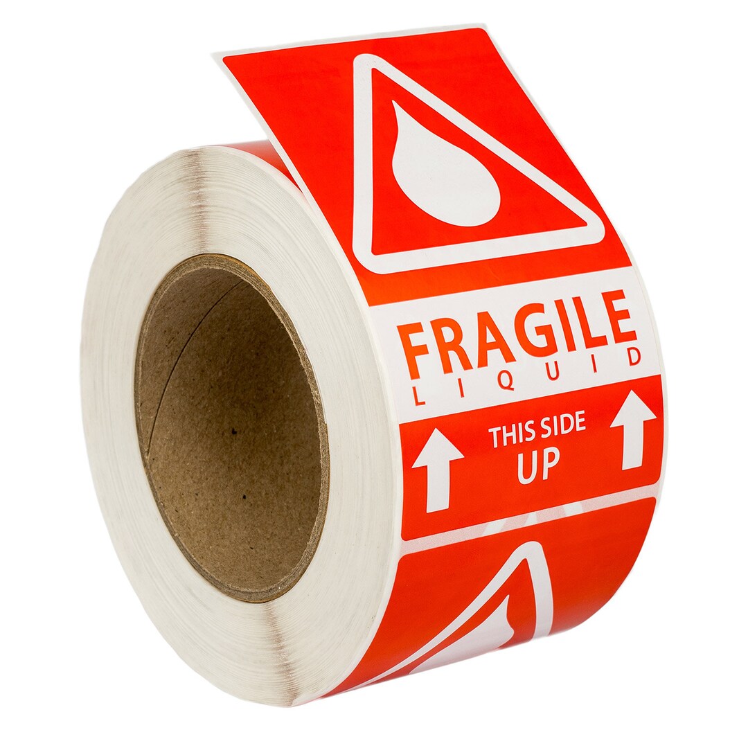 FRAGILE LIQUID This Side up Pre-printed (3 X 5) Labels / Stickers (3" X ...