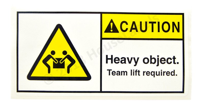 CAUTION HEAVY OBJECT Team Lift Required Stickers / Labels - 3 X 1.5 (3 ...