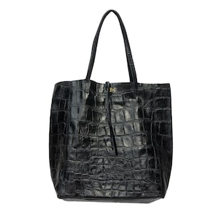 Personalised Croc Leather Shopper - Etsy UK