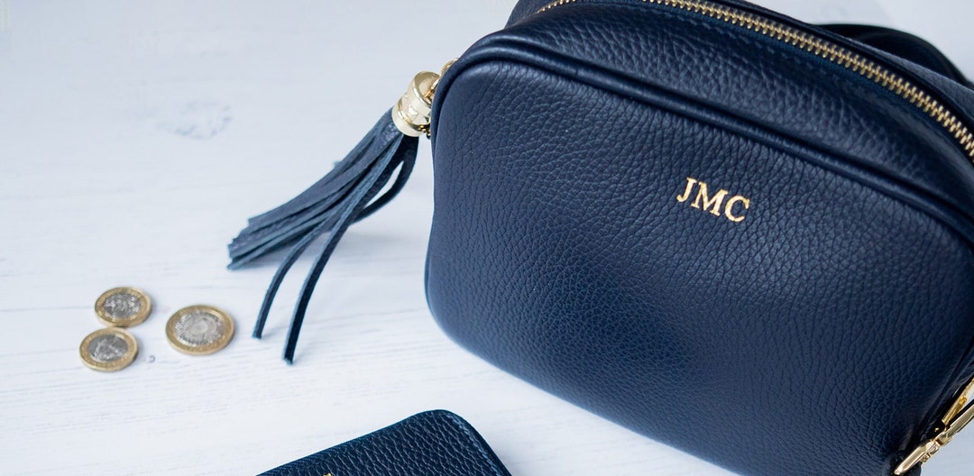 Navy Blue Cross Body Bag Personalized Gift Set - Etsy