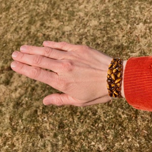 Multi Stone Tigers Eye Cuff Bracelet Sterling Silver Designer Mosaic ...