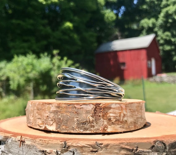 Sterling Silver Fold Formed Cuff Bracelet - 925 Wrink… - Gem