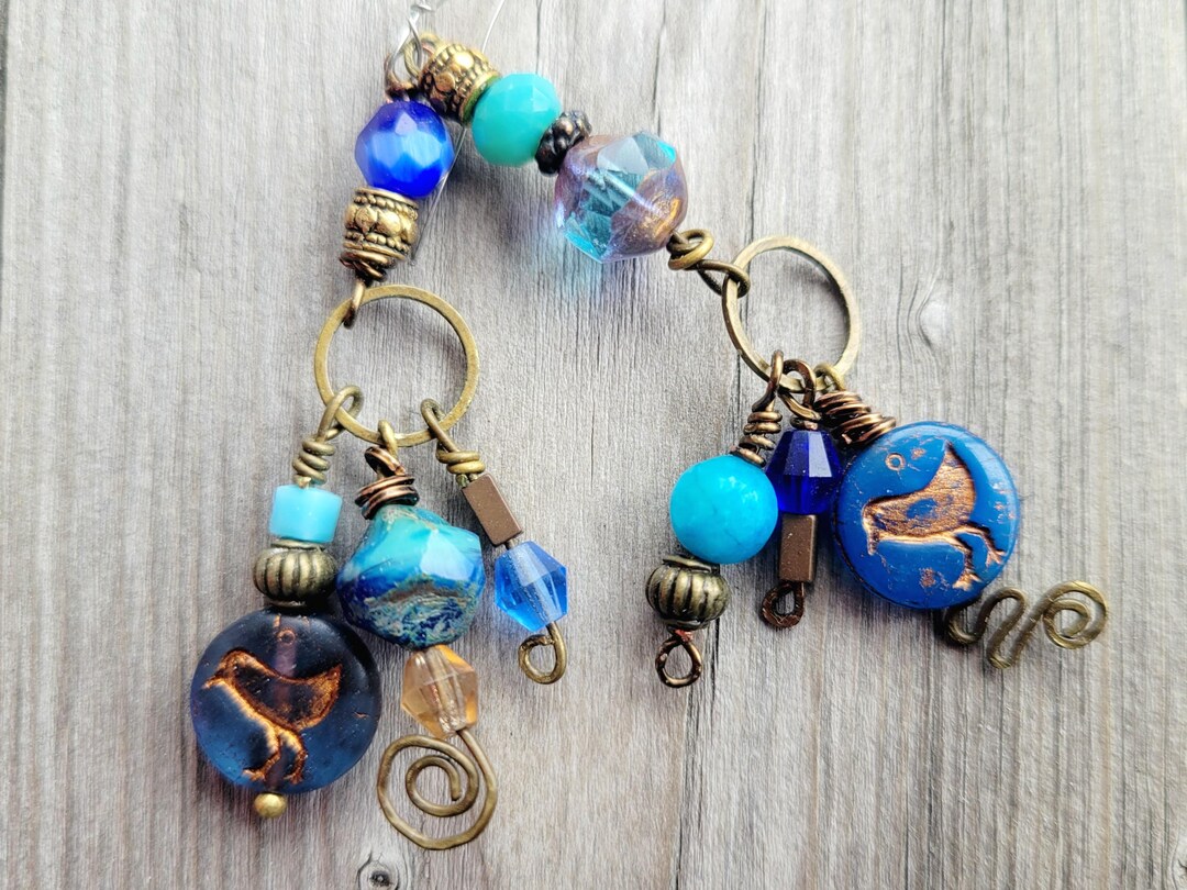 Blue Bird Earrings, Naturecore Bird Jewelry for Bird Lover Gift Under ...