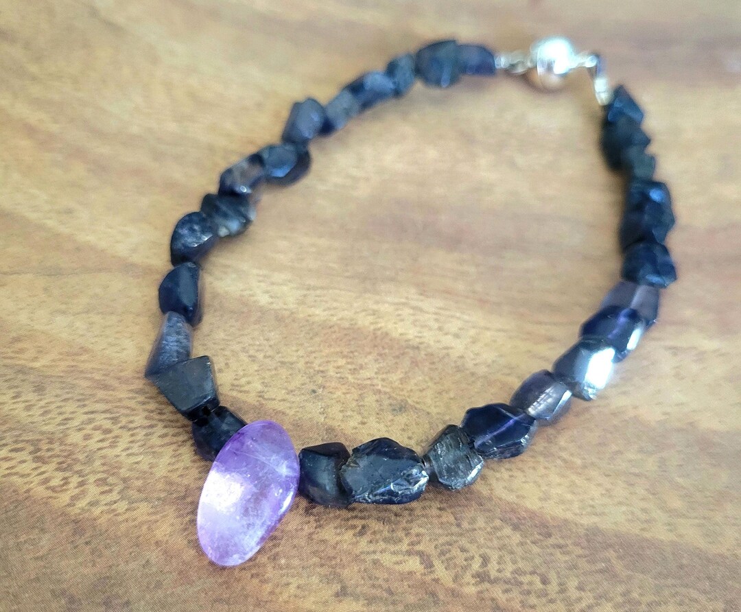 Amethyst & Iolite Bracelet, February Birthstone Gift for Her, Healing ...