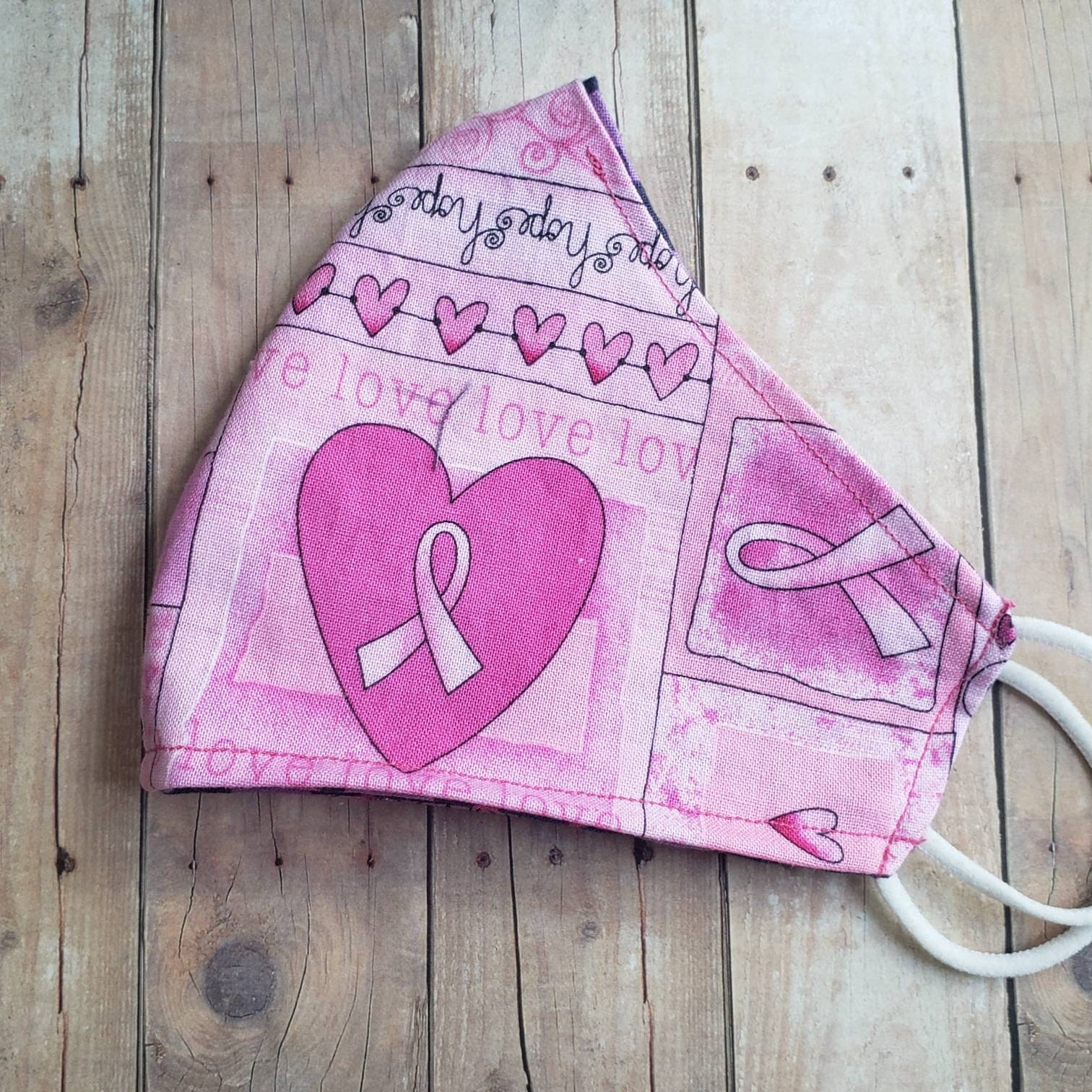 Breast Cancer Awareness Two Layer Cotton Face Mask for Cancer | Etsy