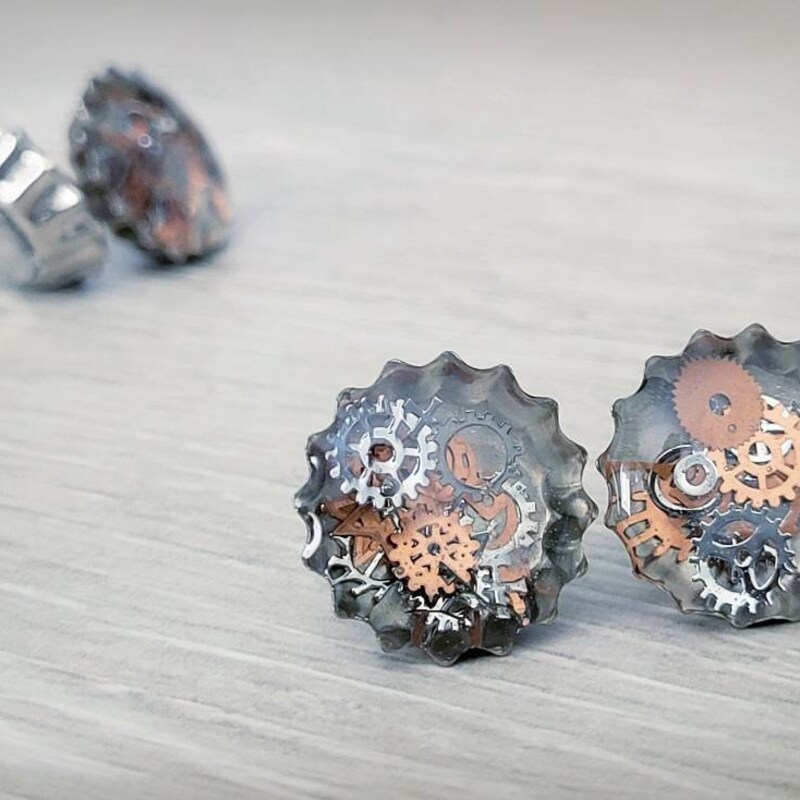 Gear Earrings - Etsy
