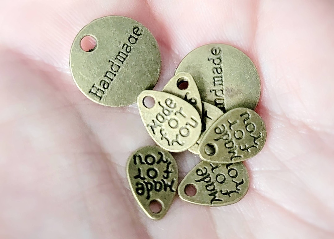 Handmade Tags in Antiqued Bronze, Set of 8 Made for You Tags, Jewelry ...