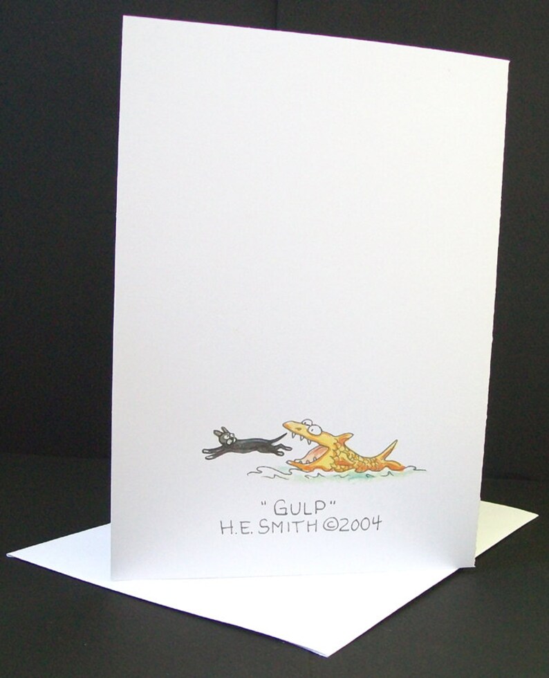 Gulp Funny Cat Card Blank Color Card Cat Lover Card Naughty Cat Card ...