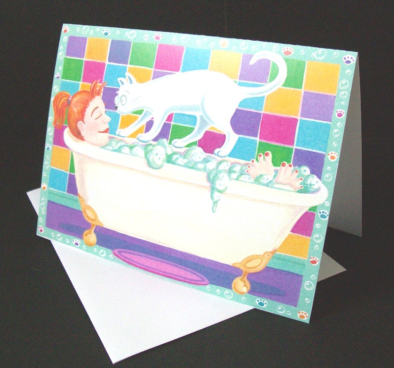 Balancing Act Funny Blank Card Cat Lover Card Card for Her Cute Cat ...