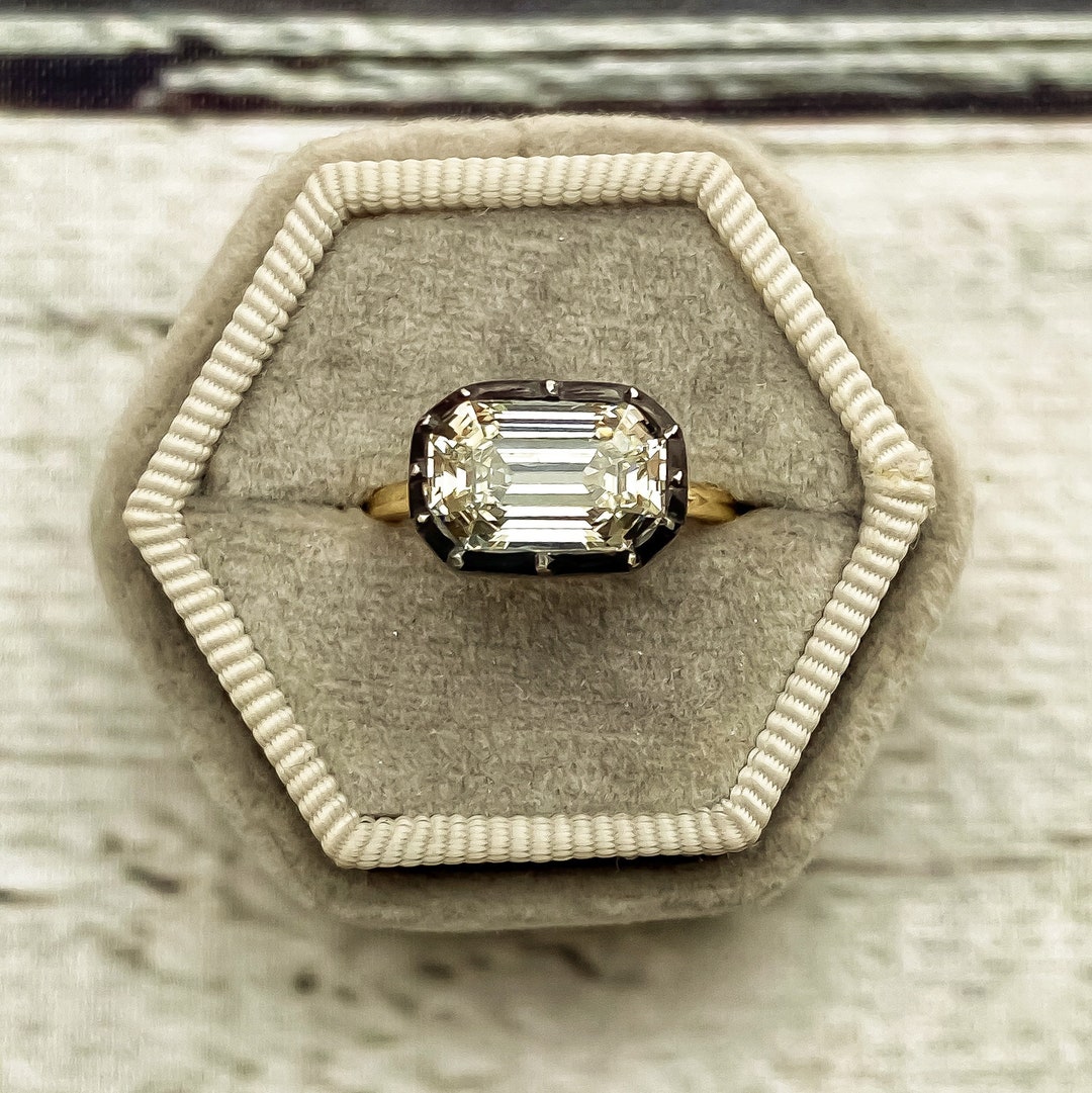 Georgian Victorian Style Engagement Ring With East West Set - Etsy