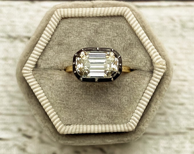 Georgian Victorian Style Engagement Ring With East West Set - Etsy