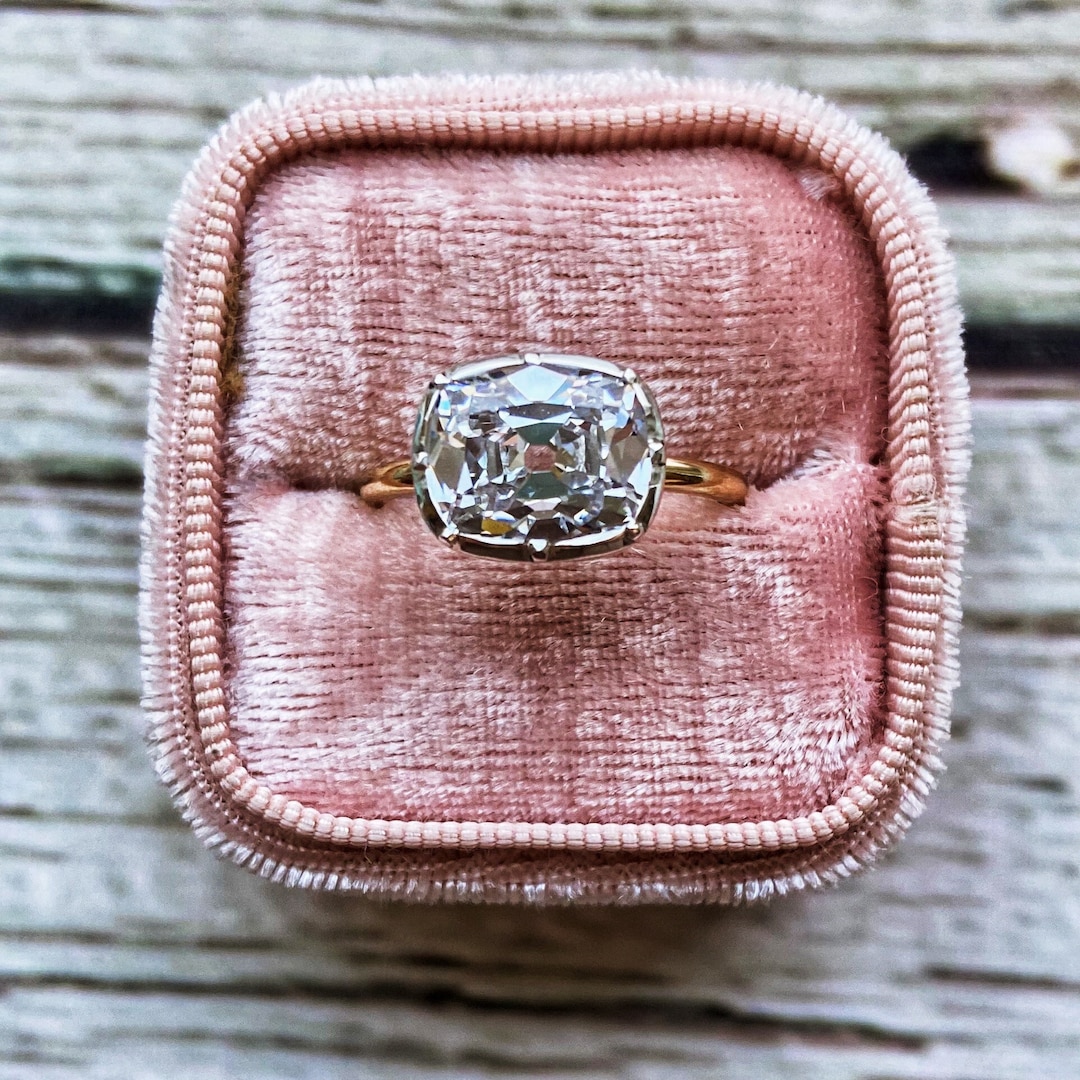 Georgian Victorian Style Engagement Ring With East / West Elongated ...