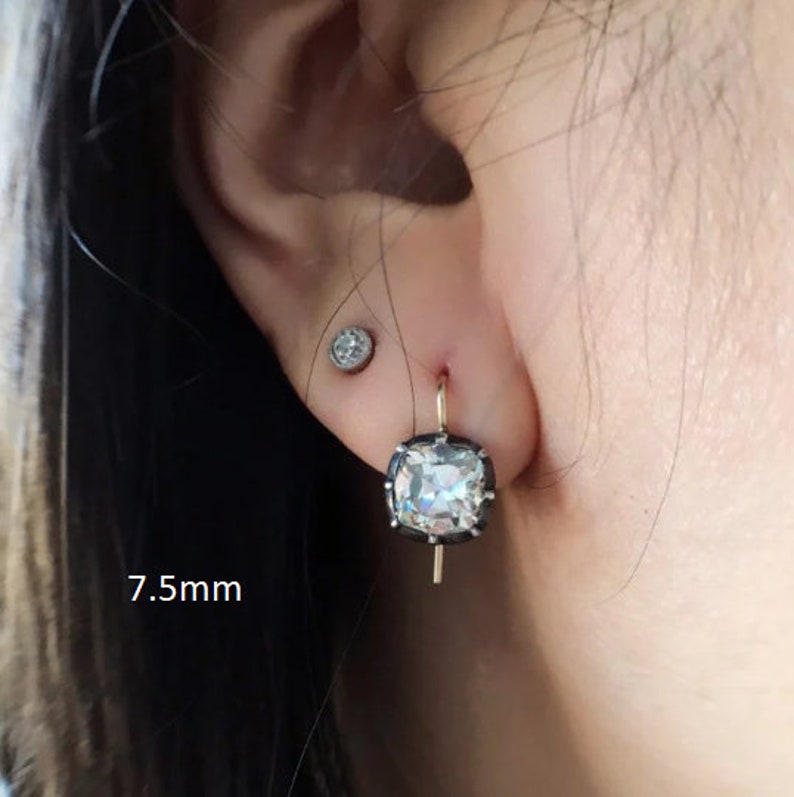 Georgian Victorian Style Cut Down Set Old Mine Cut Cushion CZ - Etsy