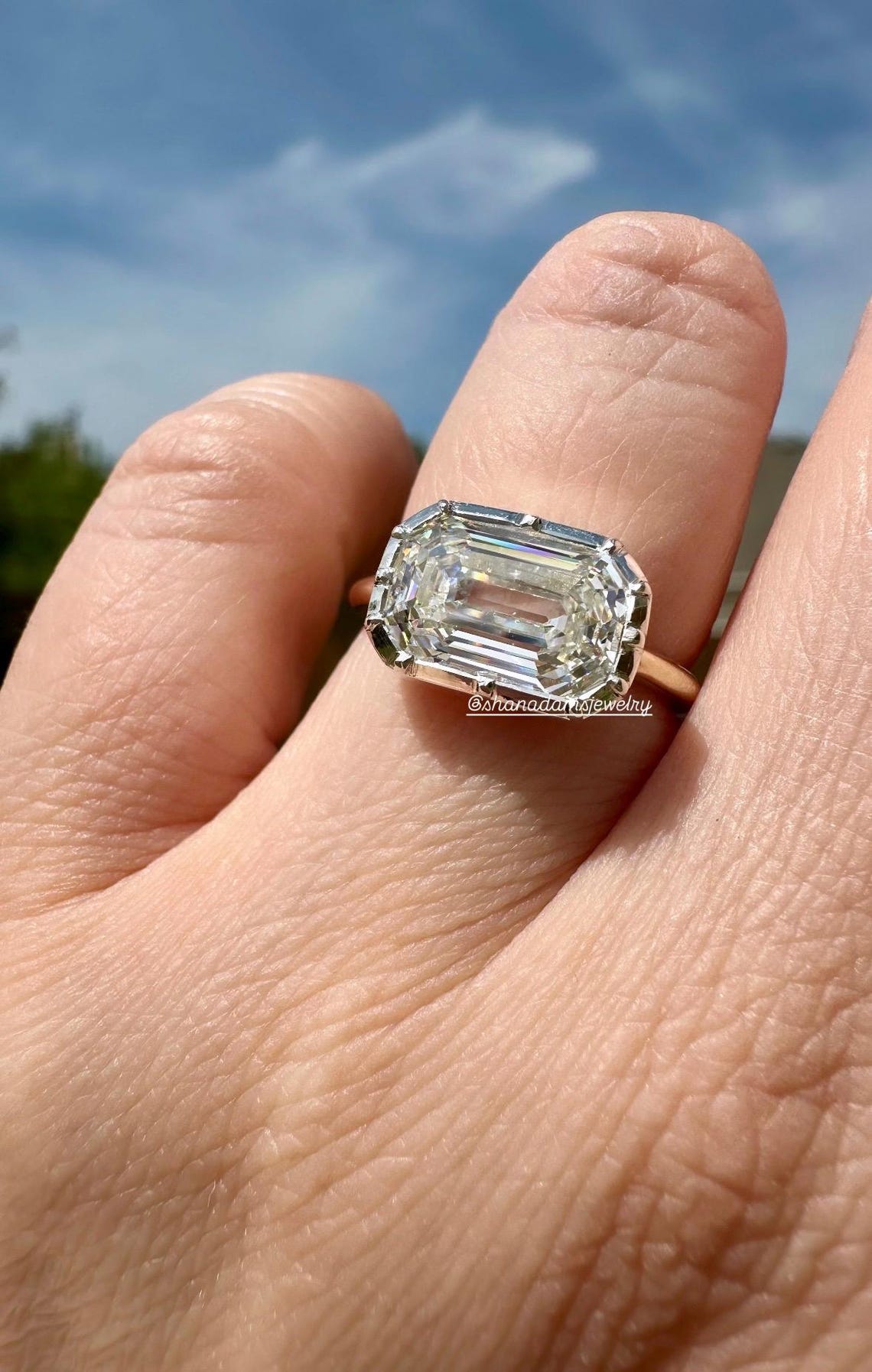 Georgian Victorian Style Engagement Ring With East West Set Antique ...