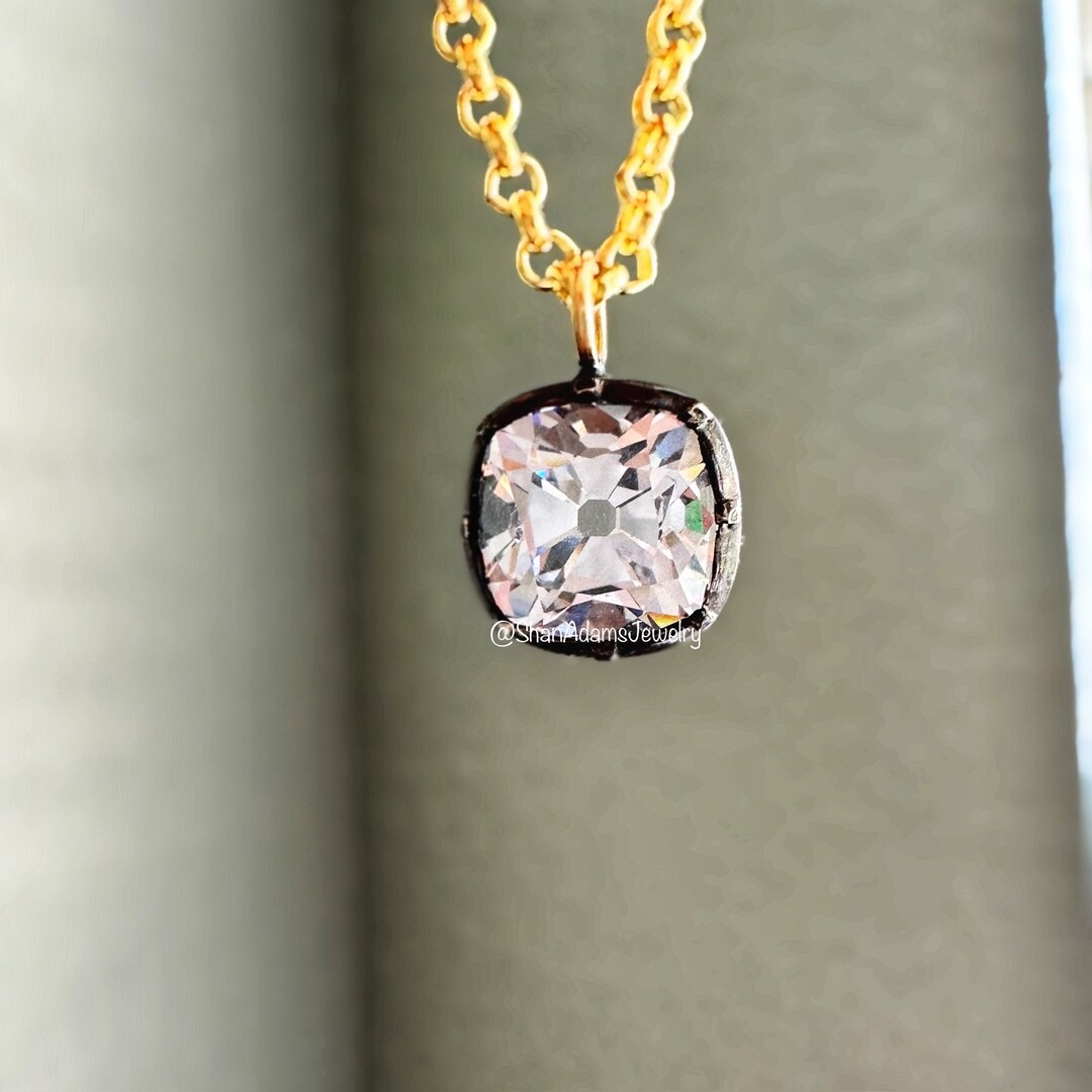 Georgian Victorian Style Culet Antique Cushion Old Mine Cut Diamond ...