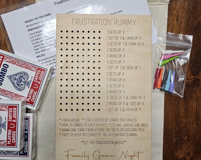 Frustration Rummy Game Box Set. Rummy Card Game for 2 to 5 Players. - Etsy