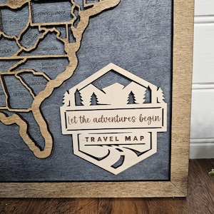 USA Travel Map, Wooden States Map, Travel Tracker, Wedding Gift, Wood ...