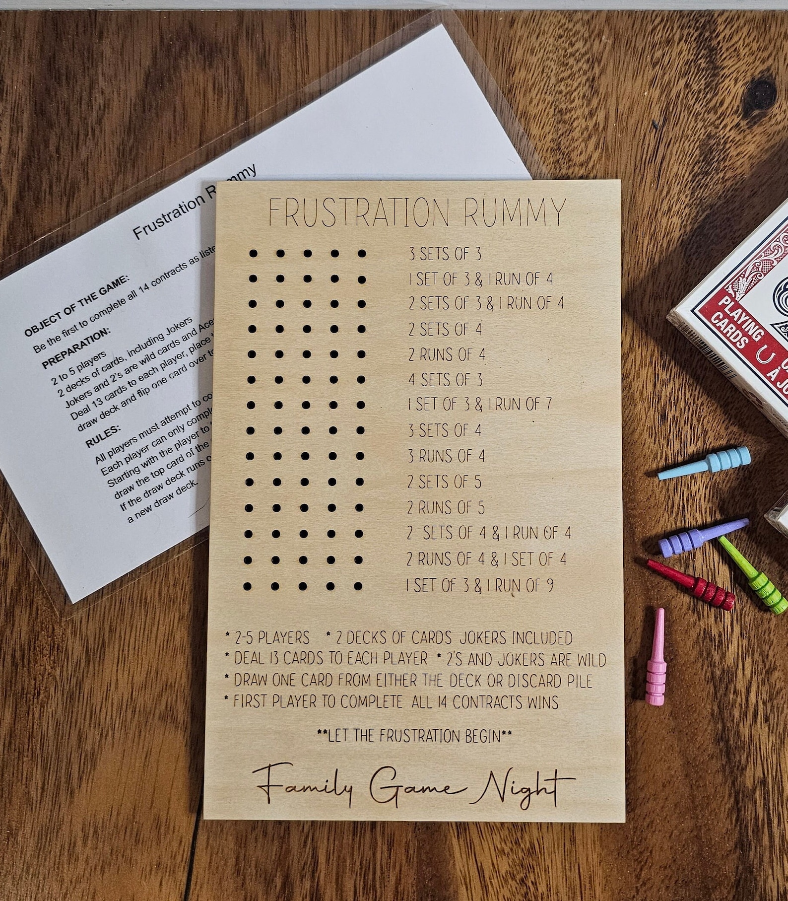 Frustration Rummy Game Board, Housewarming Gift, Family Game Night Gift ...