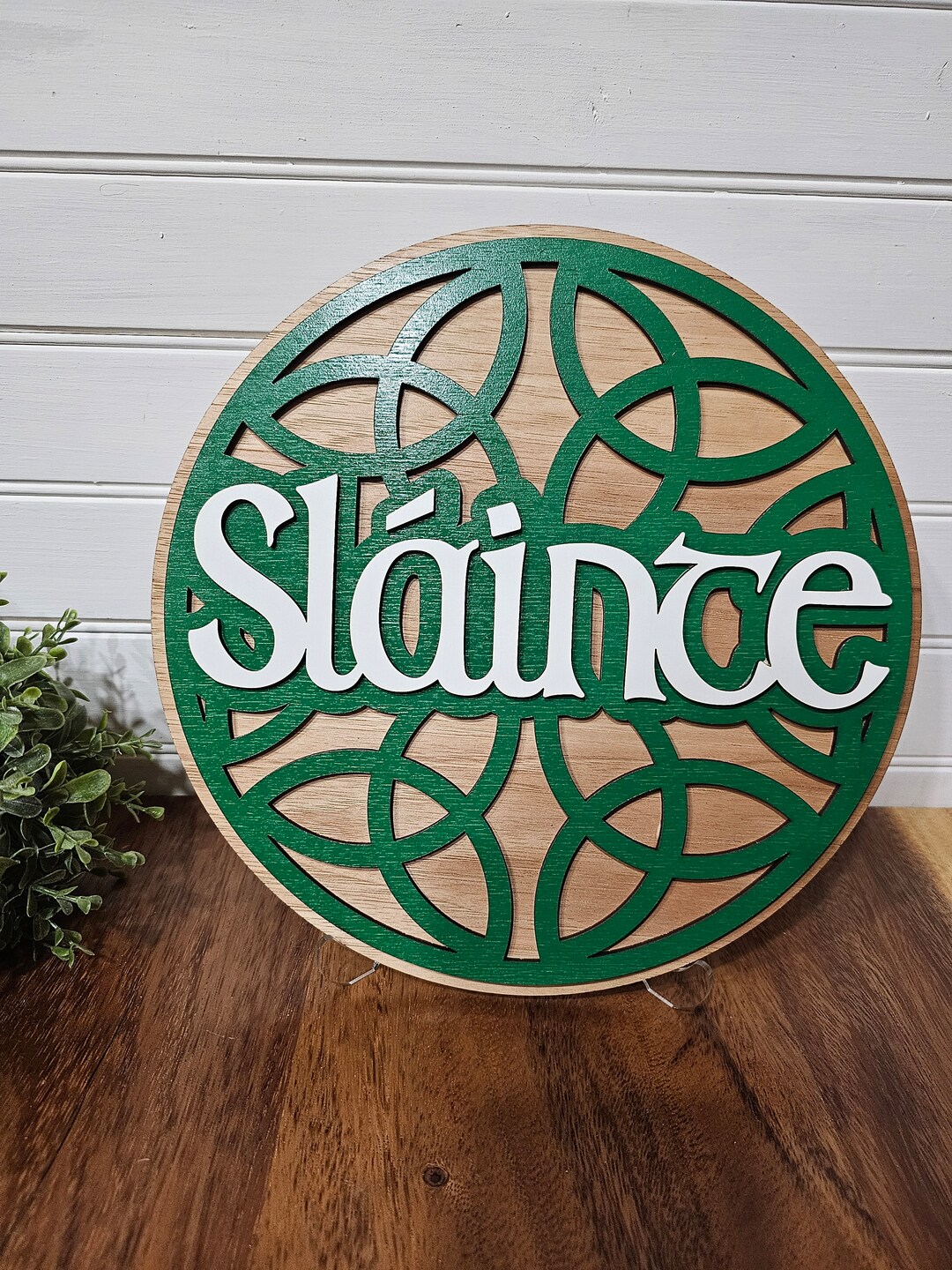 Slainte Sign, Saint Patrick's Day Decor, Celtic Round, Irish Shelf ...