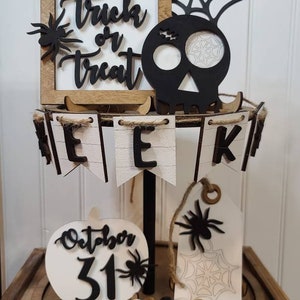 Halloween Spider Tier Tray Display Tiered Tray Pieces Coffee - Etsy