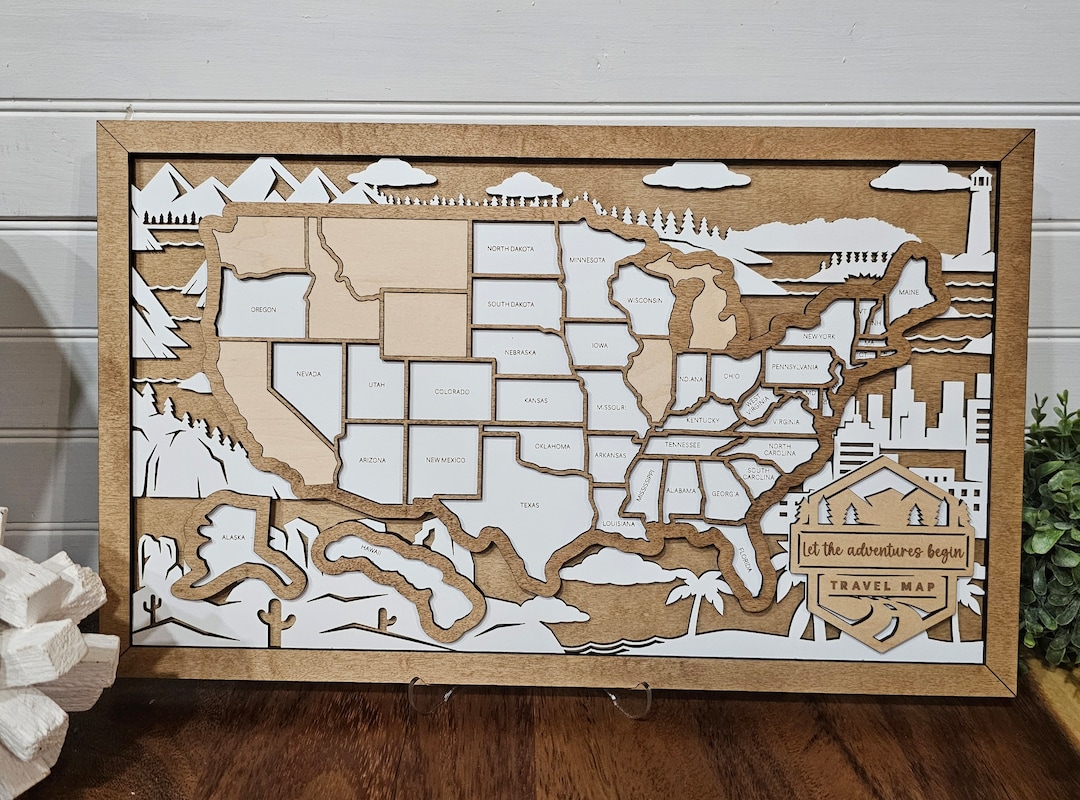 US Travel Map, Wedding Gift, Present for Traveler, Vacation Planning ...