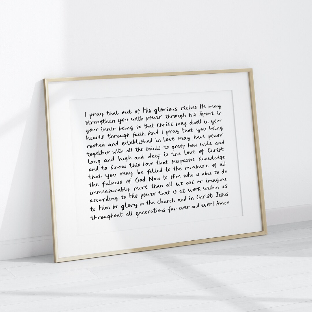 BW Print 'How wide and long and high and deep is the love of Christ ...