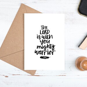 B+W Print 'the Lord is With You Mighty Warrior' Judges 6:12 Lettered ...