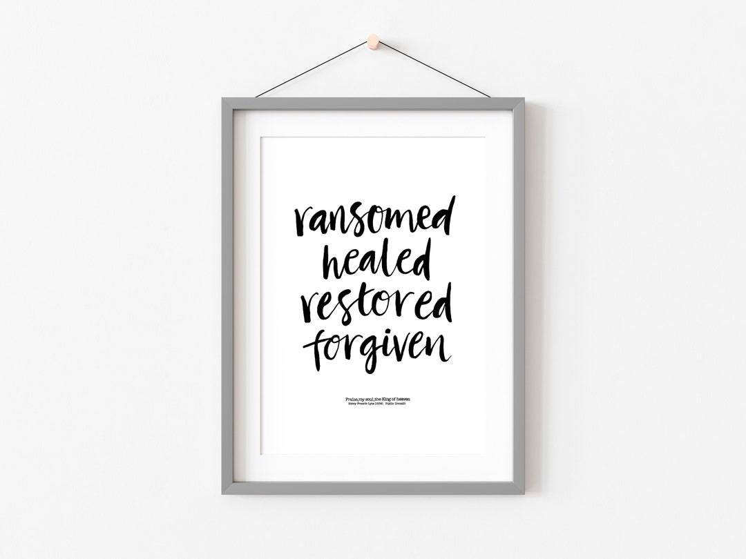 B+W Print 'ransomed Healed Restored Forgiven' Henry Francis Lyte 1834 ...