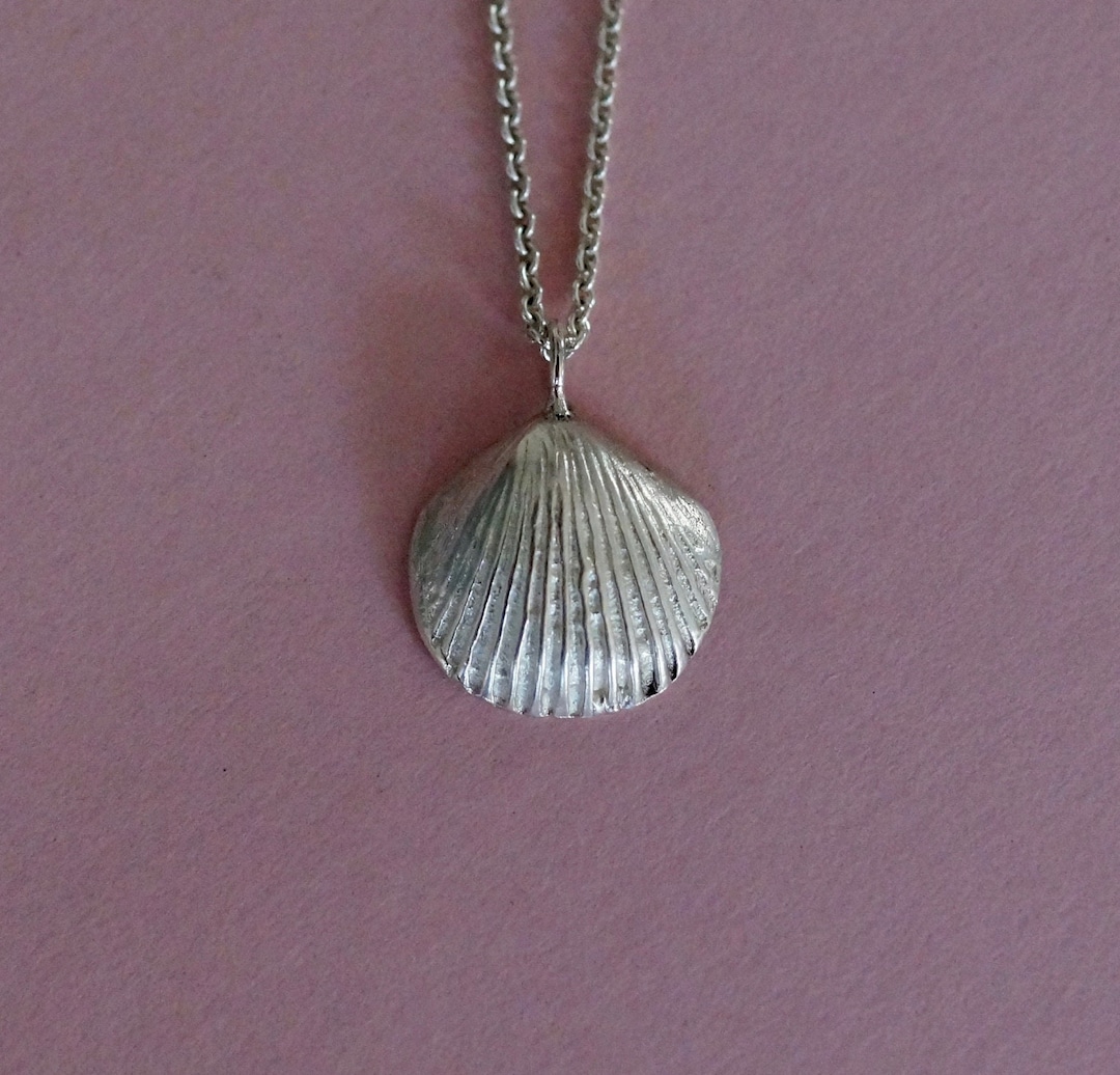 Shell Pendant Made of Sterling Silver on Fine Anchor Chain - Etsy
