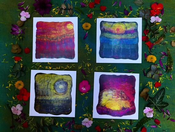 Pack of 4 cards/ Greeting cards/ Art cards/ Printed art cards/ | Etsy