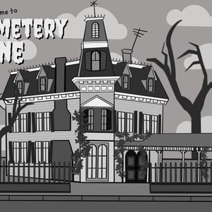 PRINTABLE Halloween Wall Art, the Addams Family TV, House, Digital ...