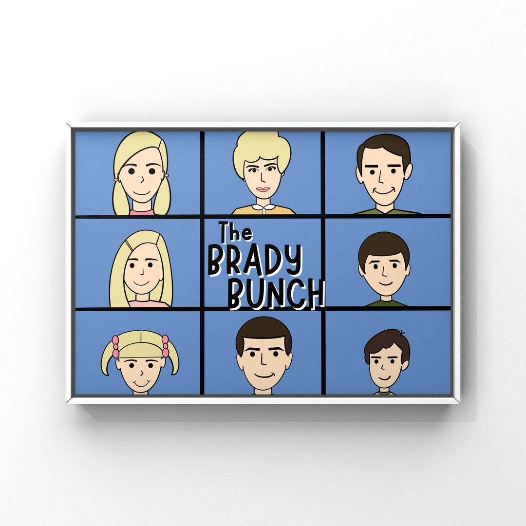 The Brady Bunch Opening Tiles Brady Bunch Illustration Brady - Etsy