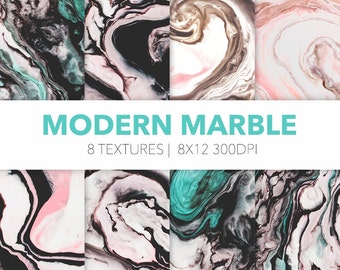 Modern Marble Digital Paper With Various Marble Pattern, Marble ...