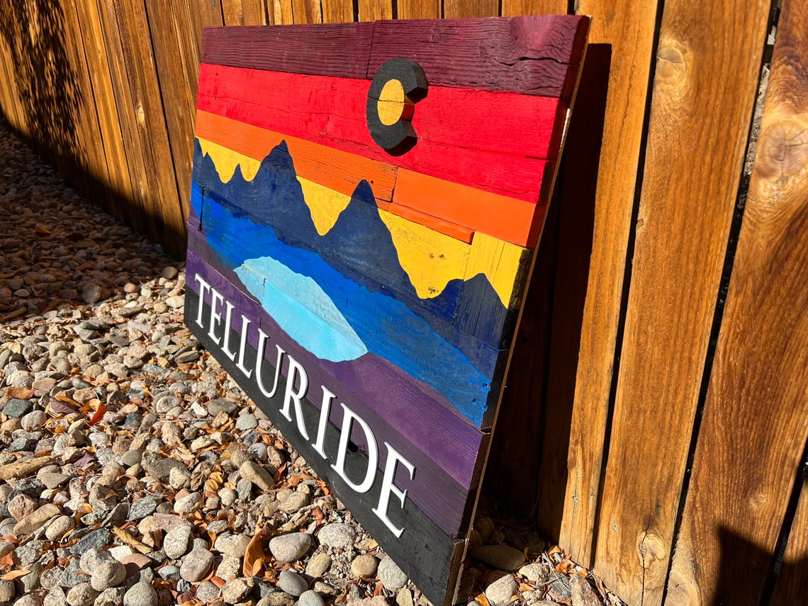 Telluride Colorado 3D Reclaimed Wood Sign - Etsy